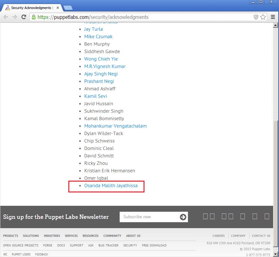 Acknowledged by Puppet Labs | 🔐Blog of Osanda